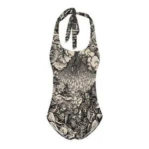 ALOHA FROM DEER Durer Series Fifth Seal Open Back Swimsuit - Brown