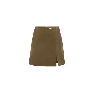NAZLI CEREN Vance Twill Mini Skirt - Green/brown