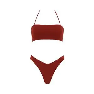 Rêve De Rive Adoma Bandeau Bikini Set - Red