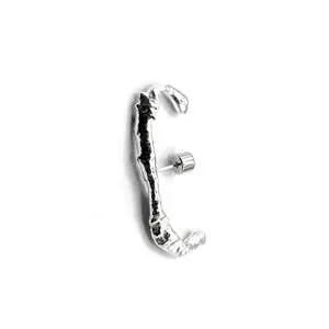 OOLO LONDON Rugged Charcoal Cast Ear Hook - Silver