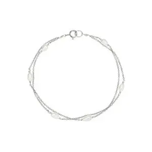 LILY & ROO Layered Seed Pearl Bracelet - Silver
