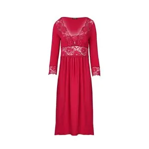 OH!ZUZA NIGHT&DAY Midi Viscose Nightgown Ruby - Red