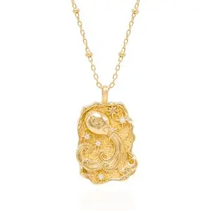 LUNA CHARLES Solara Zodiac Aquarius Pendant Necklace - Gold