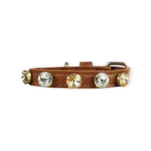 MAKPAWS Swarovski Dog Collar - Brown