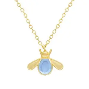 MARCIA MORAN Bumble Bee Charm Necklace - Blue
