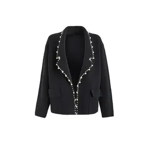 Saachi Pearl Trim Short Blazer