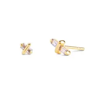 KASUN LONDON Candy Kiss Tanzanite Vermeil Earrings - Blue/gold/yellow