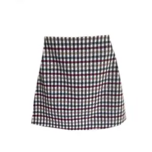 MIRIMALIST Checked Wool Blend Mini Skirt