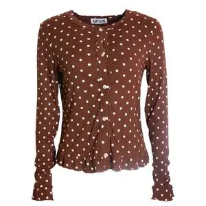 AMY LYNN Edie Viscose Polka Dot Cardigan