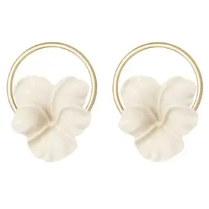 CASTLECLIFF Pansy Brass Ring Earrings