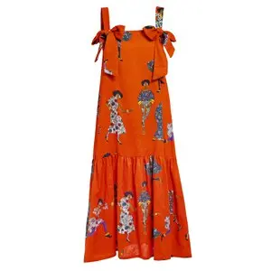 A.NTY STORY Lady Akilah Bow Detail Midi Dress - Red