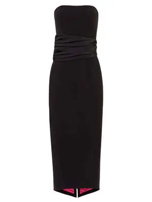 TIA DORRAINE Closer To Love Strapless Midi Dress With Belt - Black