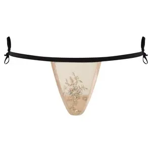BELLE ET BON BON Serafina Beaded Thong - Black