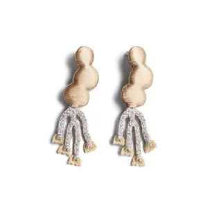 NANA WATANABE Noi Embroidered Earrings - White