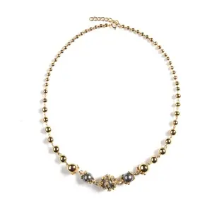 KASUN LONDON Orb And Swarovski Pearl Necklace - Gold