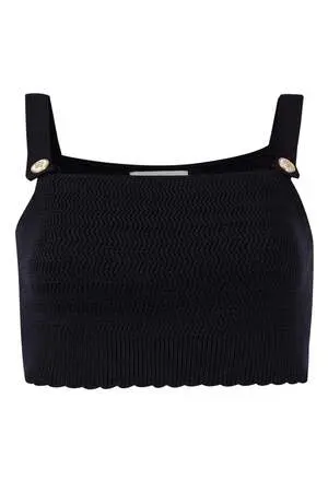 PERALUNA Iris Knitted Bralette - Black