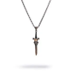 EBRU JEWELRY Skull Blade Warrior Pendant Necklace - Silver