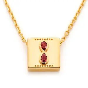 KOUREE This Too Shall Pass Vermeil Necklace With Rhodolite Garnet - Gold