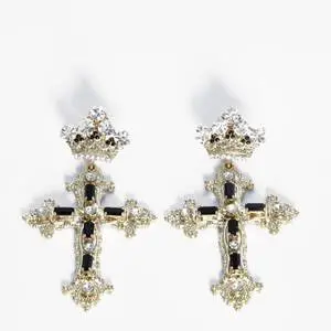 ADDICTED2 Clio Baroque Earrings - Black/gold