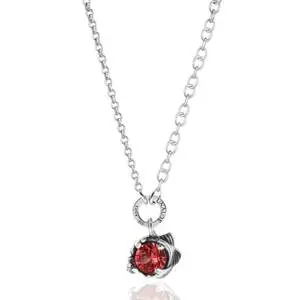 UNALOE Coleus Circulus Sterling Silver Statement Necklace - Silver/red