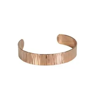 ANATOLIACRAFT Chunky Textured Copper Cuff Bracelet - Brown