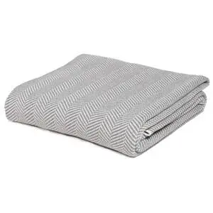 In2green Jumbo Sustainable Knit Throw Blanket Herringbone - Grey