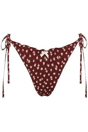 WILD LOVERS LONDON Velvet Martini Bikini Bottom - Red
