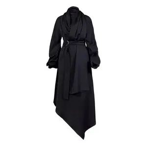 MEEM LABEL Ray Draped Satin Dress - Black
