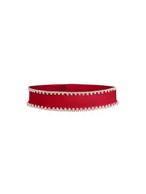 TIA DORRAINE Crystal-embellished Double Belt - Red