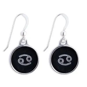 N'DAMUS LONDON Zodiac Cancer Charm Earrings - Silver/black