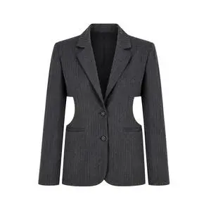 SALTEYE STUDIO Classic Bi-layered Pinstripe Blazer - Grey