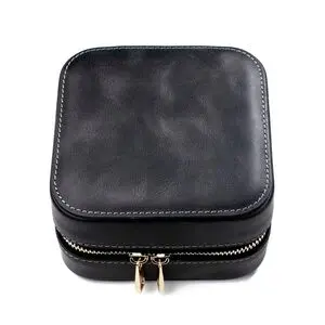 ROARCRAFT Leather Travel Jewelry Case - Grey/black