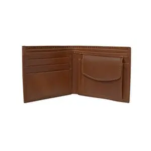 VIDA VIDA Classic Dark Leather Wallet With Coin Pocket - Brown