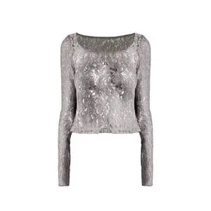 MAISON DE HOE Pearl Lace Blossom Knit Top