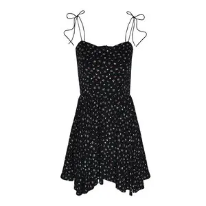 2KSTYLE Gala Asymmetrical Spaghetti Strap Floral Mini Dress
