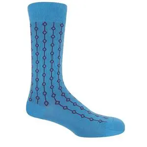 PEPER HAROW - MADE IN ENGLAND Patterned Socks - Blue