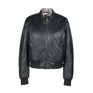 Women's Black Bomber Leather Jackets