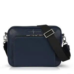 LUIS STEVEN West Side Messenger Pebble Leather - Blue