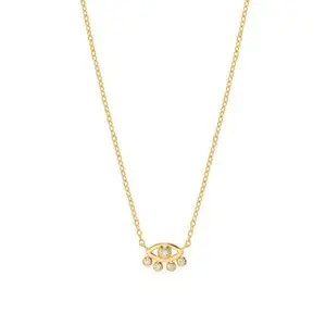 VANCHI 18k Plated Sterling Silver Evil Eye Necklace With Cubic Zirconia - Gold