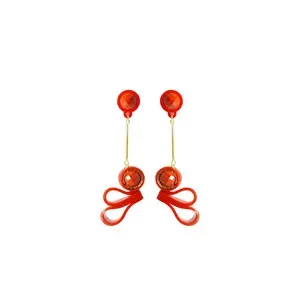 GISSA BICALHO Paisley Pendant Earrings - Red