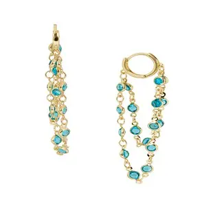 Saachi Glass Multi Layer Dangle Earrings - Blue