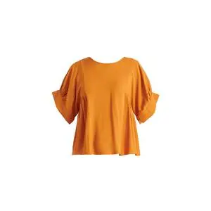 PAISIE Relaxed Fit Top With Back Bow Detail - Orange/yellow