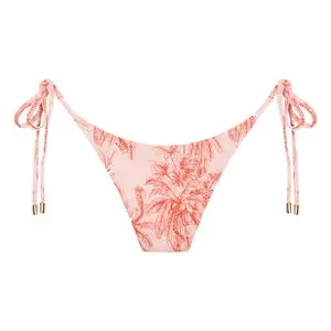 SOLEIL STATE Jungle Muse Triangle Bikini Bottoms - Pink/white