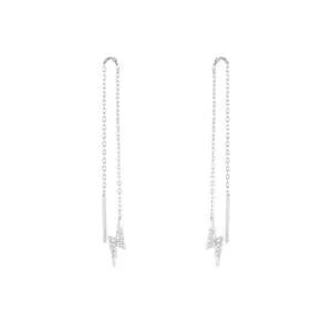 SPERO LONDON Lightning Bolt Sterling Chain Drop Earrings - Silver