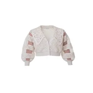 Saachi Hand-crochet Sheer Button Cardigan
