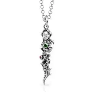 UNALOE The Horn Of Fortune Necklace Italian Craftsmanship With Gemstones - Silver