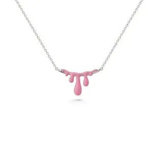 DOLCETTO DESIGNS Silver Gelato Raspberry Necklace - Silver/pink