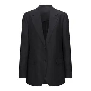 TRIONA Neasa Oversized Blazer In Irish Linen - Black