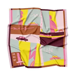 MOMME STUDIO Evening Beach Silk Scarf - Pink