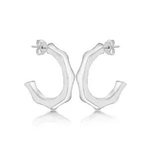 POSH TOTTY DESIGNS Sterling Bamboo Hoop Earrings - Silver
